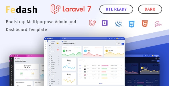 Fedash - Admin & Dashboard Template + Laravel 7 Starter Kit Project ...